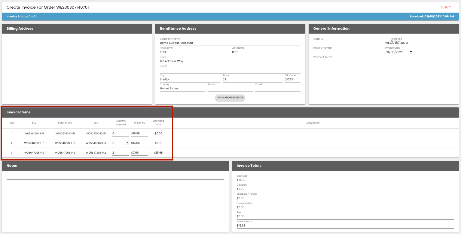 Creating an Invoice – Ace Hardware